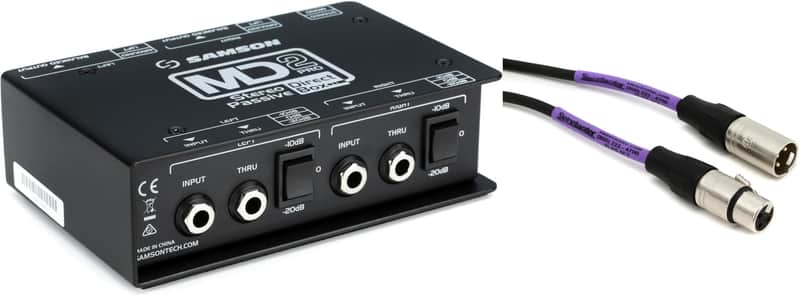 Samson MD2 Pro 2-channel Passive Instrument Direct Box Bundle | Reverb