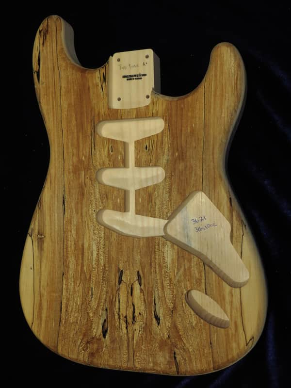Spalted Maple / Aged Pine Strat Style Stratocaster body - | Reverb