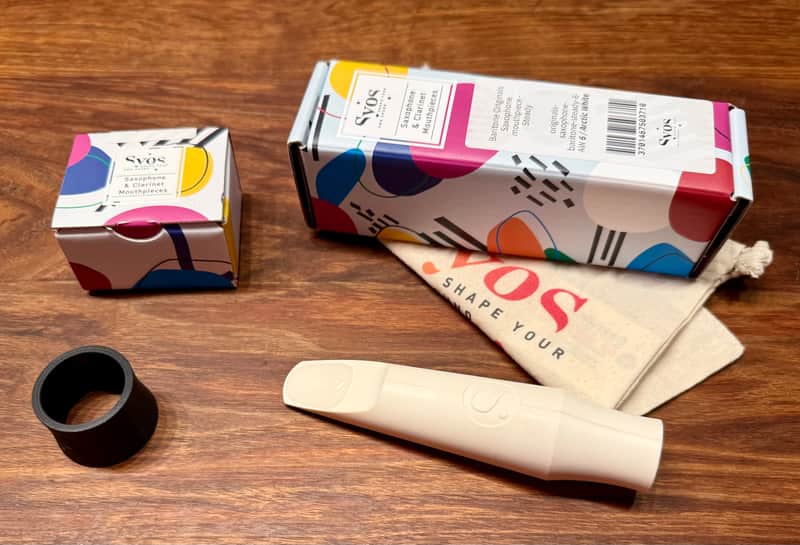 Syos Baritone Saxophone Mouthpiece Steady 6 White & Ligature | Reverb