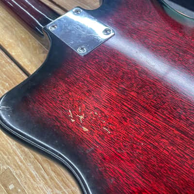 Kent Vintage Electric Bass - Redburst w/ Chipboard Case | Reverb