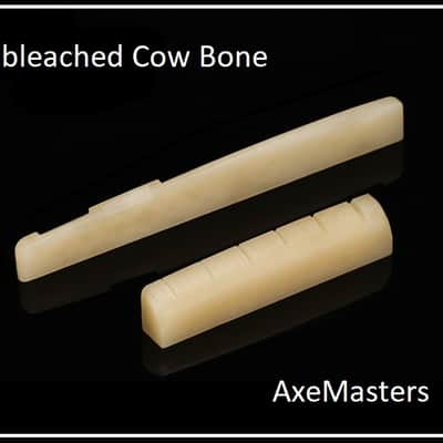 AxeMasters UNBLEACHED BONE Nut and Saddle Set handmade for | Reverb
