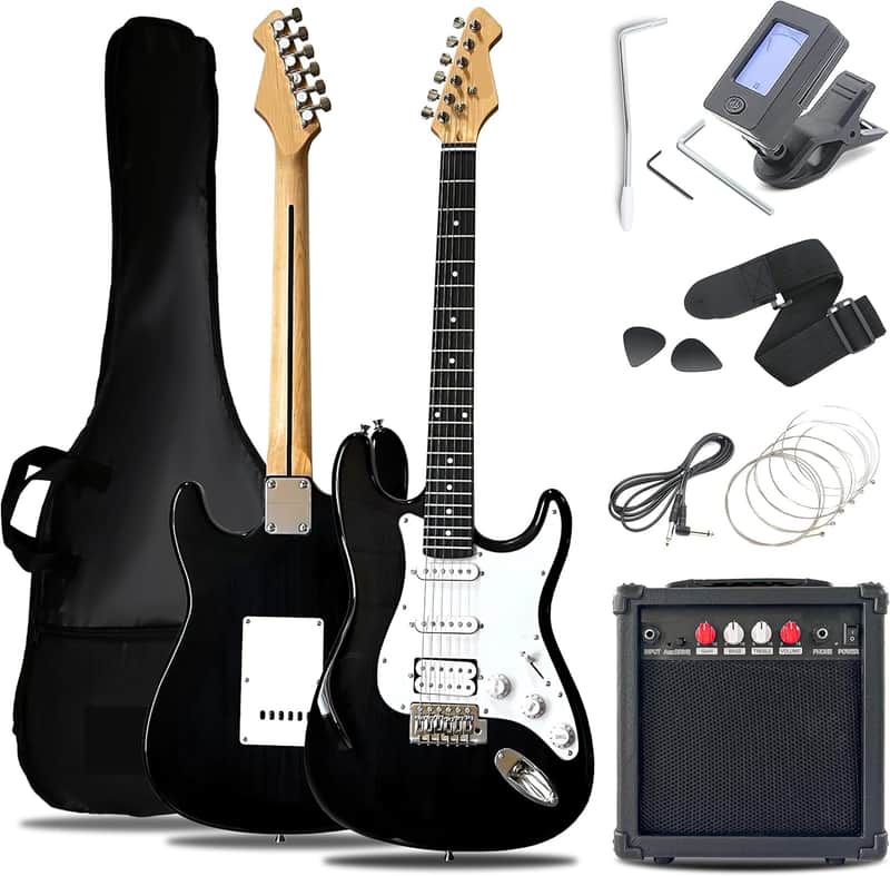 Soild Body Electric Guitar Kit with Amp 20W, Strings, Strap, | Reverb