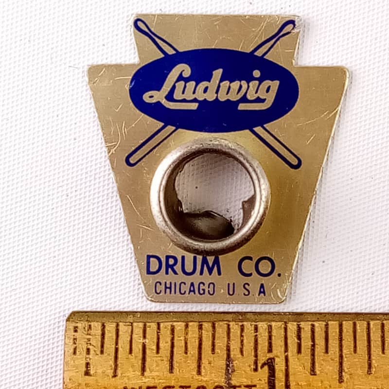 Ludwig Transition Badge Vintage 1958-9 Blue/Brass Keystone | Reverb