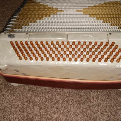 COPPER AND WHITE RONDINI PIANO ACCORDION 120 BUTTONS | Reverb