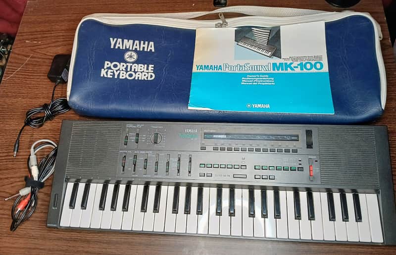 Vintage 1980s Yamaha MK-100 Keyboard Synth with Case Manual | Reverb