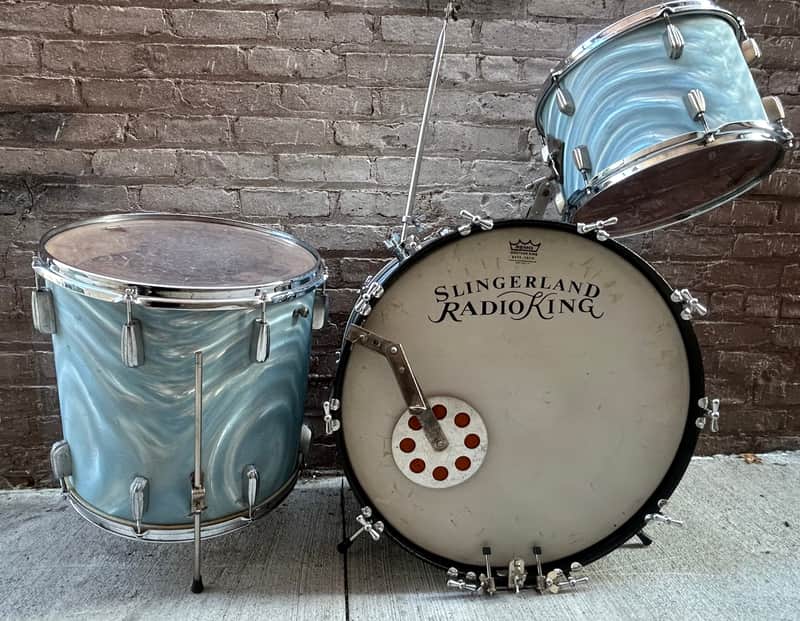 Vintage 1960s Slingerland Radio King 3pc Drum Set – Blue | Reverb