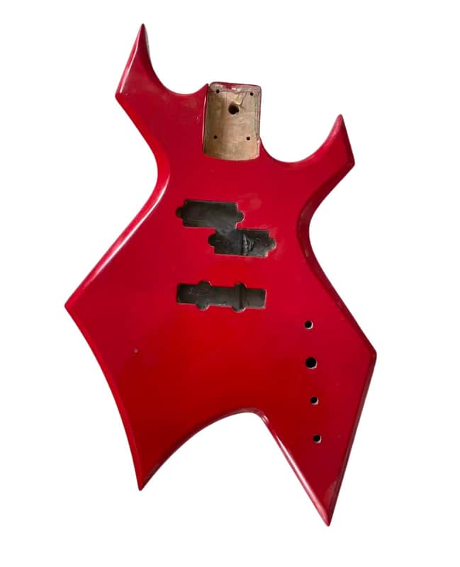 Red 4 String Warlock Style Bass Basswood Body | Reverb