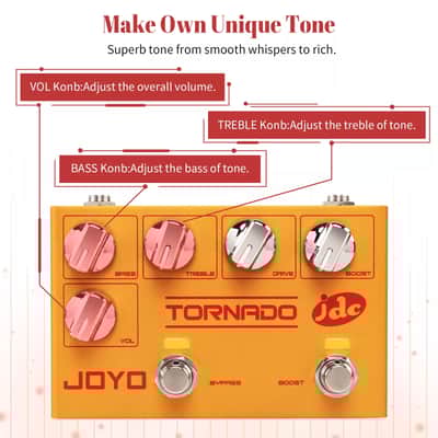 JOYO R-21 TORNADO Dual Channel Overdrive + Boost 4 Guitar or | Reverb