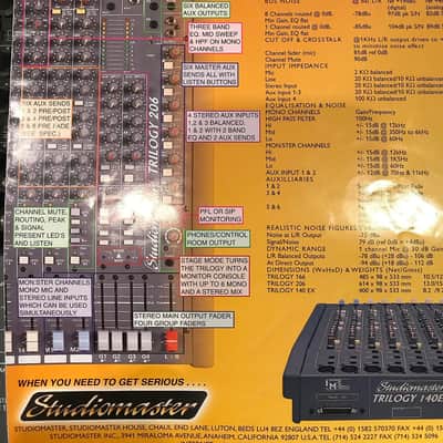 Studiomaster Trilogy 206 16 CH mixer w/power supply | Reverb