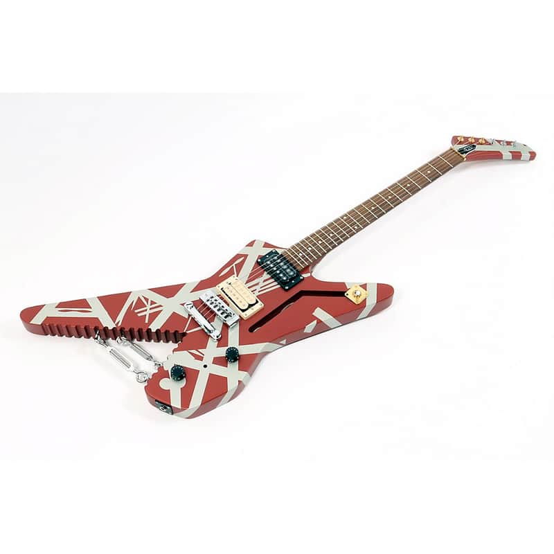 EVH Striped Shark Electric Guitar Regular Burgundy Red and | Reverb