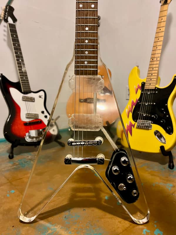 Flying V Acrylic Electric Guitar Body & Neck Project | Reverb