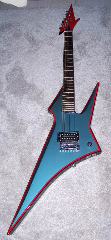 Hondo H-1 Death Dagger Metallic Blue w/ Red Pinstripe, Case | Reverb