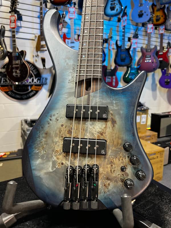 Ibanez EHB Ergonomic Headless Cosmic Blue Starburst Flat Auth | Reverb