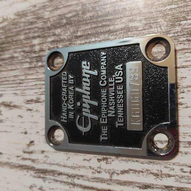 Epiphone Embossed Bolt Plate K serial Number | Reverb