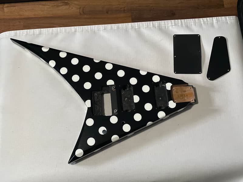 2004 MIJ Jackson RX10D RR Rhoads V Polka Dot Guitar Body | Reverb