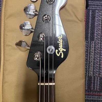 Squier Paranormal Rascal Bass HH Black + Free Gold Pickguard | Reverb