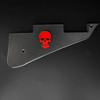Les Paul Pick Guard - Black Textured / Red Skull | Reverb