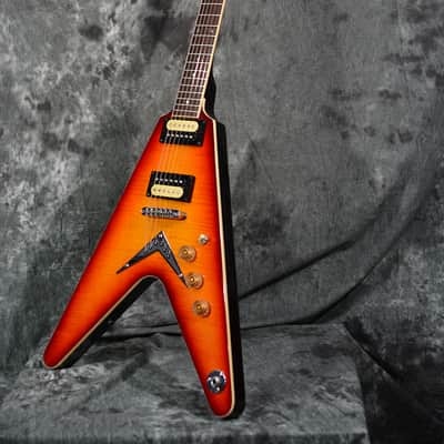 Dean V 79 Reissue Flametop Flying V 2021 Cherry Sunburst w | Reverb