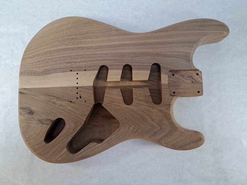 Unfinished Walnut SSS Hardtail guitar body - fits Fender | Reverb
