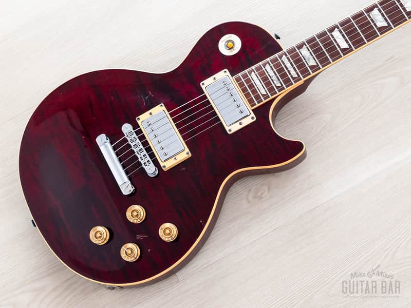 1996 Gibson Les Paul Standard Flame Top Wine Red One-Piece | Reverb