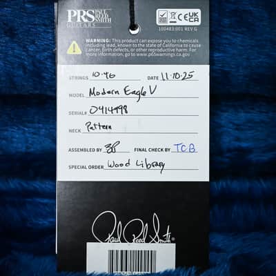 PRS Modern Eagle V Wood Library w/ 10-Top & Brazilian | Reverb