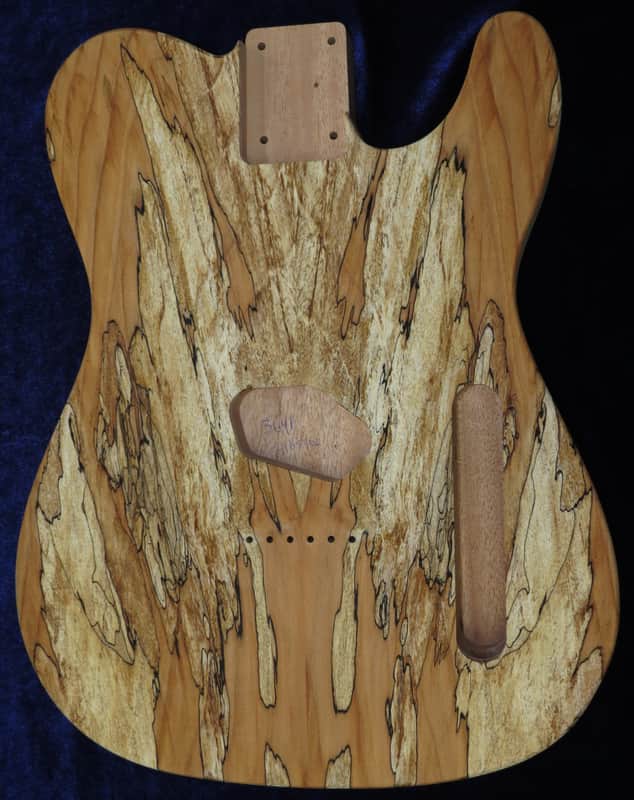 Spalted Maple Top \ Mahogany Telecaster Tele Body 4lbs 9oz | Reverb