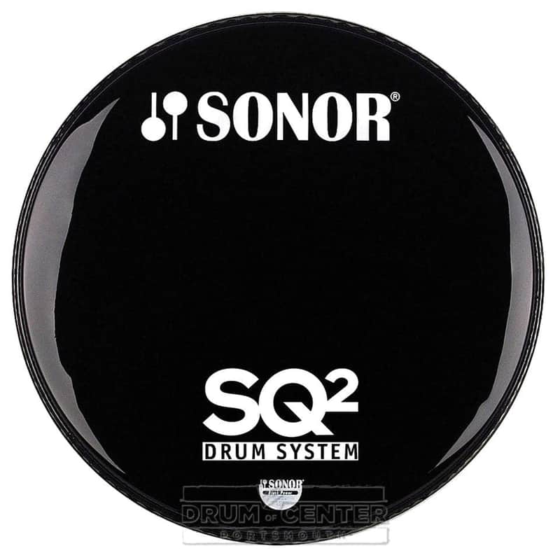 Sonor Bass Drum Logo Head 20" Black w/SQ2 Logo | Reverb