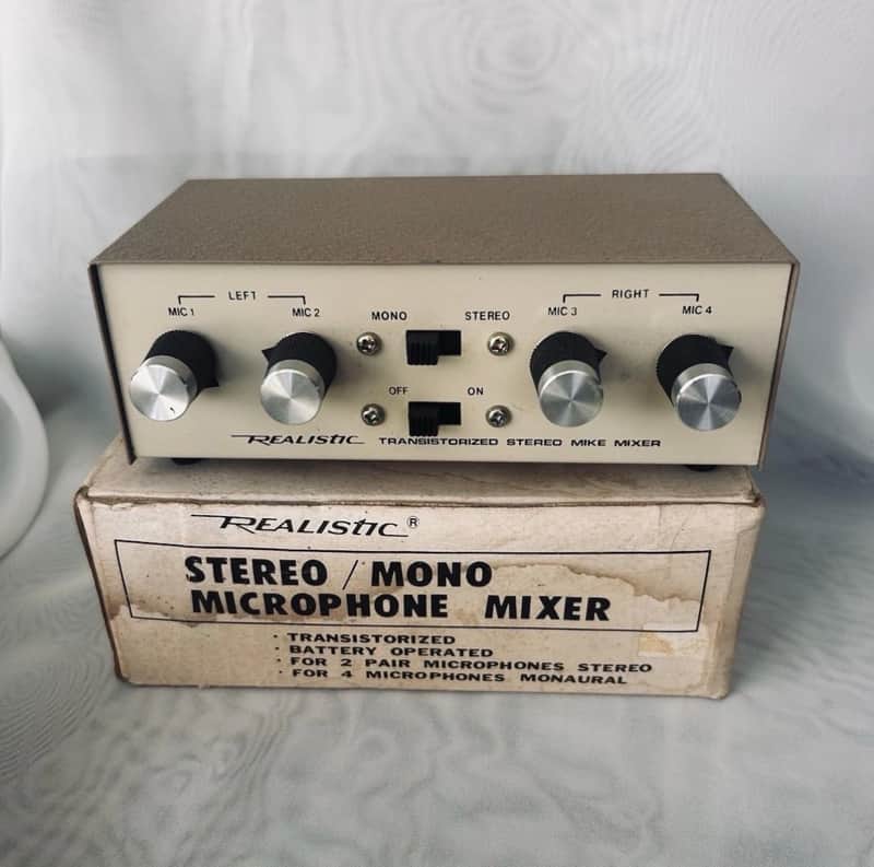 Vintage Realistic 33-920A Stereo/Mono Mic Mixer 4-Channel | Reverb