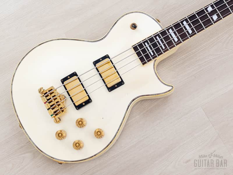 2002 Greco LGB-90 Full Scale LP Custom Bass Pearl White, | Reverb