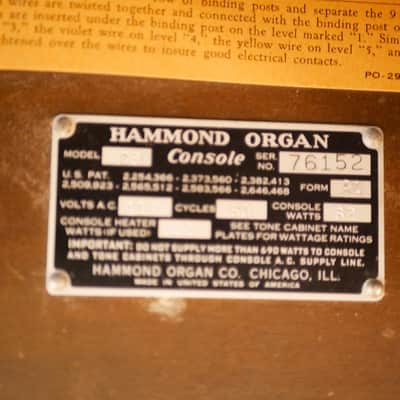 1958 Hammond C3 Organ w/ Leslie 145 Rotating Speaker Pedals & | Reverb