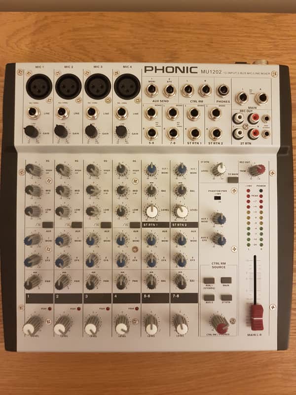Phonic MU 1202 12-input 2-bus mic/line mixer 2009 Silver | Reverb
