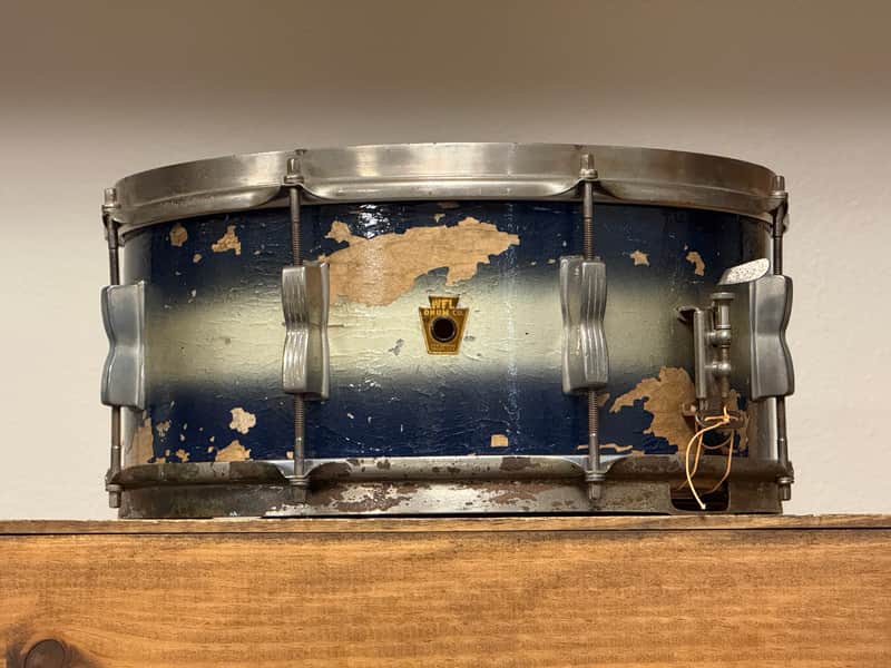 1950's WFL 6.5x14 Blue & Silver Duco Contest Model 8-Lug | Reverb