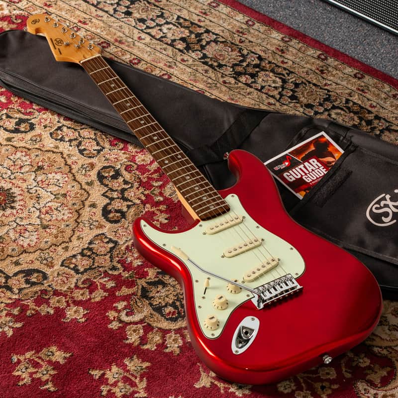 SX VES62LHCAR Vintage Style Electric Guitar | Candy Apple Red | Reverb