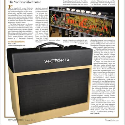Victoria Silver Sonic 20 watts 2-6v6 1x12 Classic 5F6-A | Reverb