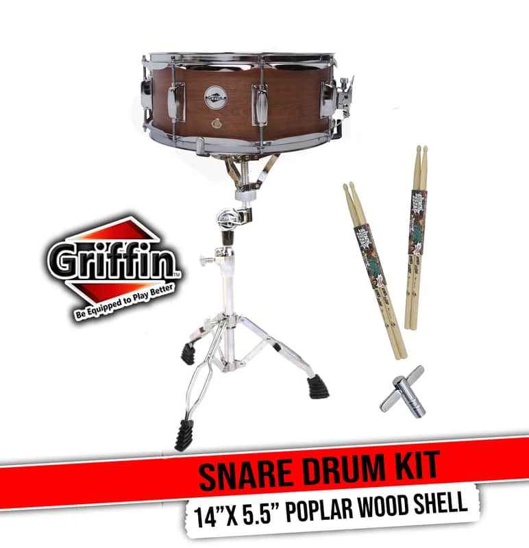 GRIFFIN 14" x 5.5" Snare Drum Package (PoplarPro Edition) – | Reverb