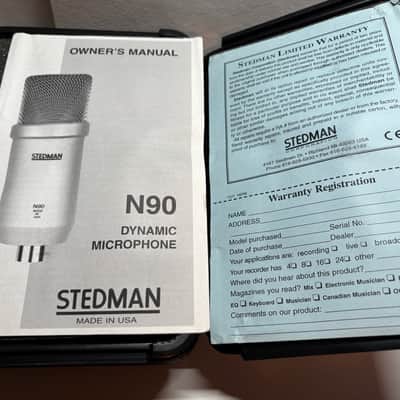 Stedman N90 Dynamic Studio Microphone w/ Case & Manual | Reverb