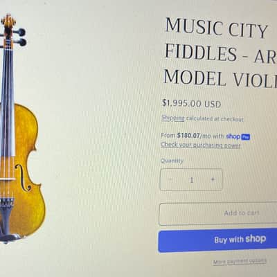 Music City Artist Model 4/4 Violin 2025 - Maple | Reverb