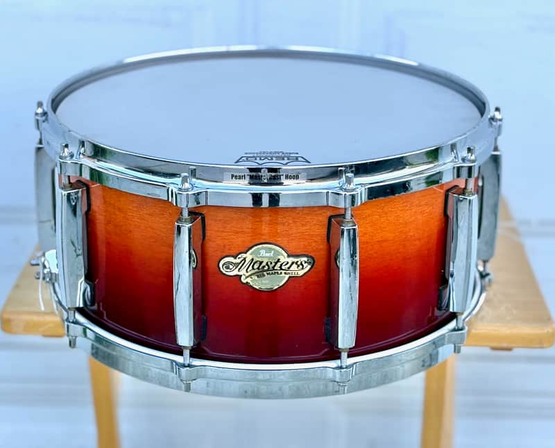 Pearl Masters 6.5x14 All Maple Shell Snare Drum Chestnut Fade | Reverb