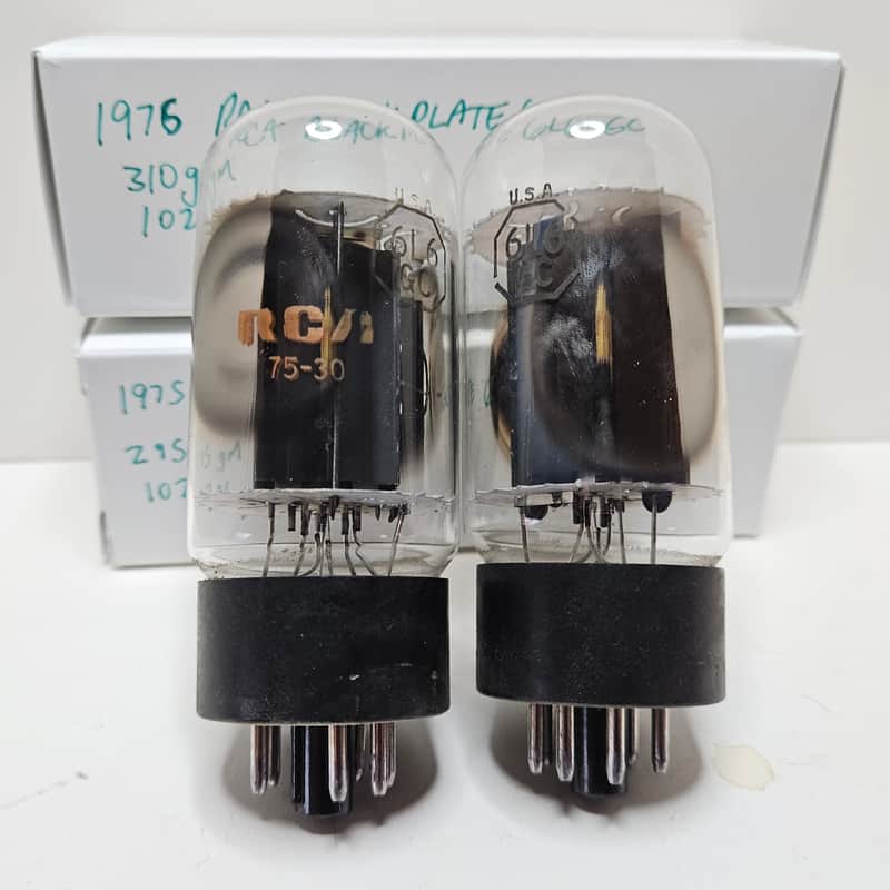 1970's Pair RCA Black Plate 6L6GC Tubes *TEST NOS* Side | Reverb