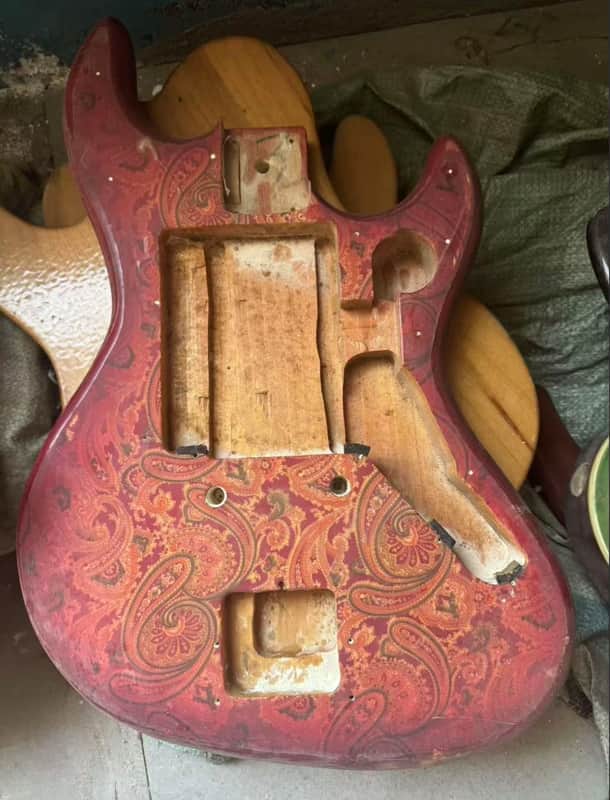 Mustang Style Guitar Body in Amoeba Red Finish | Reverb Canada