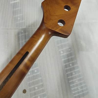 Flamed Maple 4 String Jazz Bass Style Neck, 21 Frets | Reverb