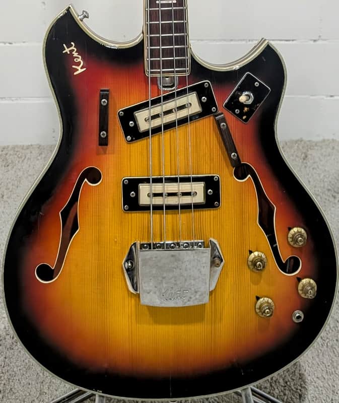 Kent Hollowbody 1960s Bass, Model 822, Sunburst | Reverb