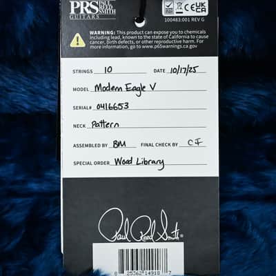 PRS Modern Eagle V Wood Library w/ 10-Top & Brazilian | Reverb