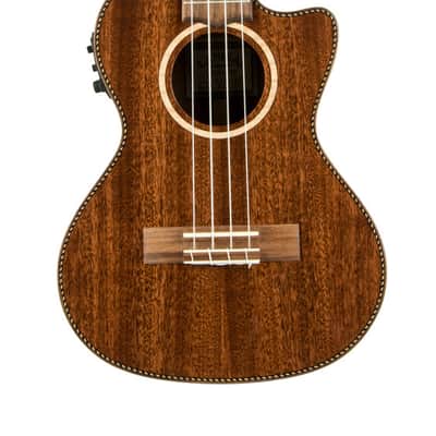 Lanikai All Solid Mahogany Tenor Cutaway A/E Ukulele w/ Kula | Reverb