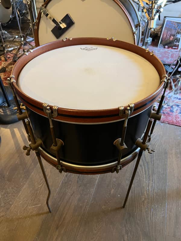 A&F Drum Co. Custom Black Club Mahogany 8x16 Floor Tom Snare | Reverb