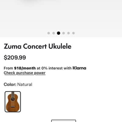 Fender Zuma Concert Ukulele 2018 - Present - Natural | Reverb