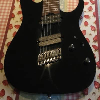 Ibanez RGMS7 Black – Multiscale 7-String Iron Label Fan Fret | Reverb