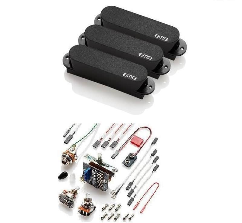 EMG SA SET BLACK 3 ACTIVE SINGLE COIL SOLDERLESS STRAT | Reverb