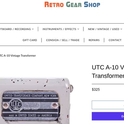 UTC transformer mix bus box stereo / dual mono for ssl neve | Reverb