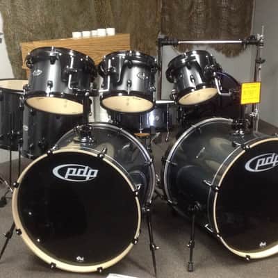 PDP Double Drive Kit Metallic Gray Dbl. Bass Drum set w/ | Reverb